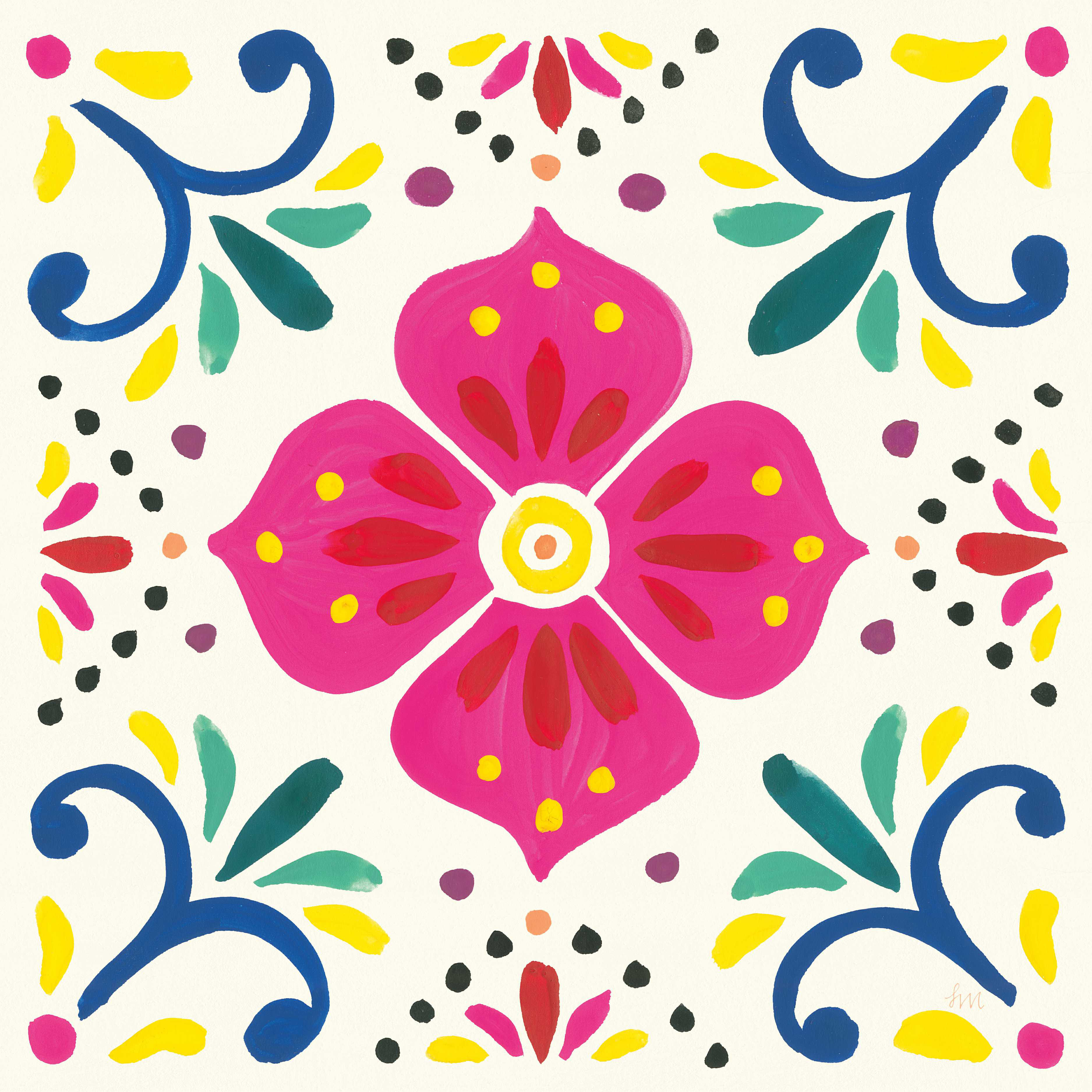 Red Barrel Studio Floral Fiesta White Tile IX - Wayfair Canada