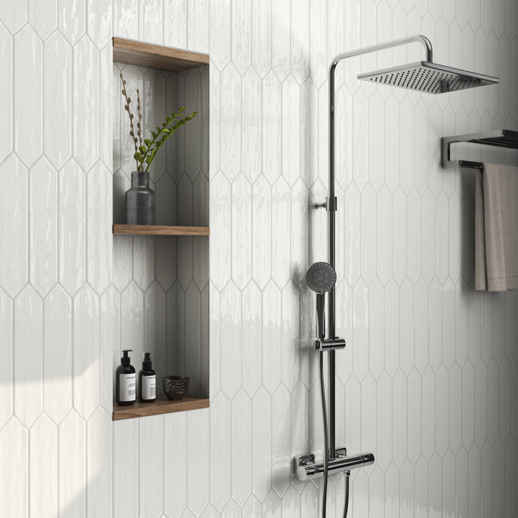 Roca Tiles Flow White 3x12 Picket | Wayfair