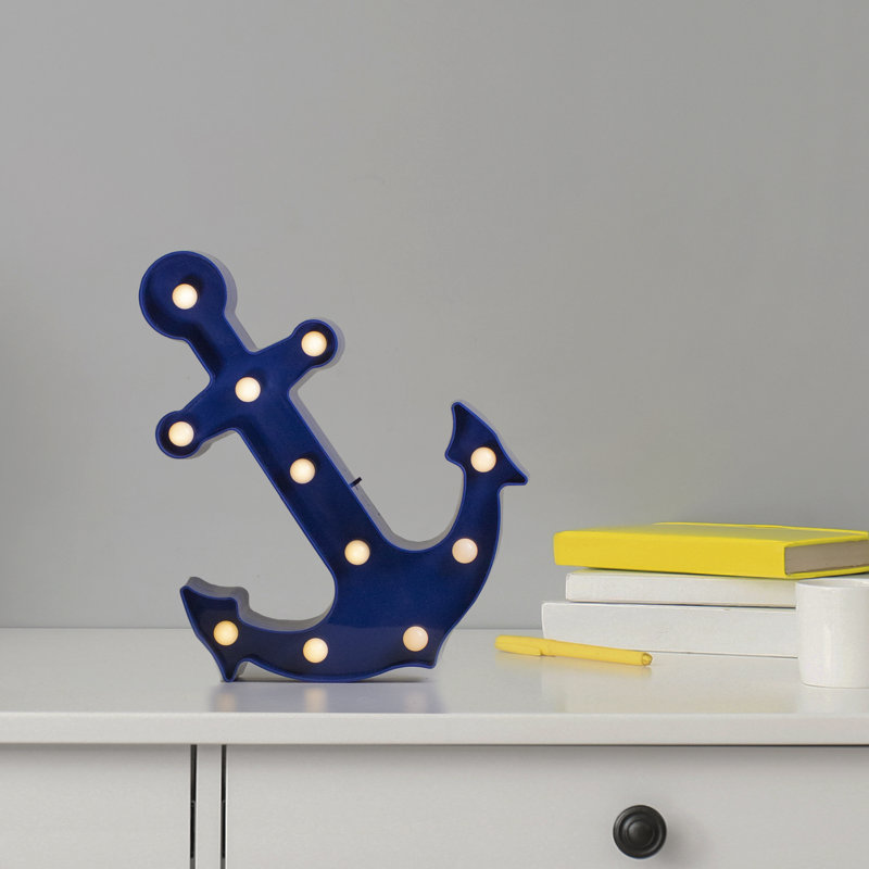 Northlight Seasonal 12.5" Blue Anchor LED Marquee Wall Sign | Wayfair