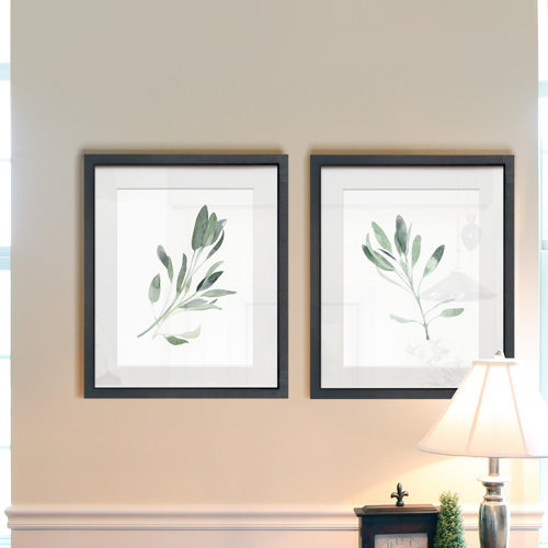 Gracie Oaks " Simple Sage II " 2 - Pieces Painting Print on Paper ...
