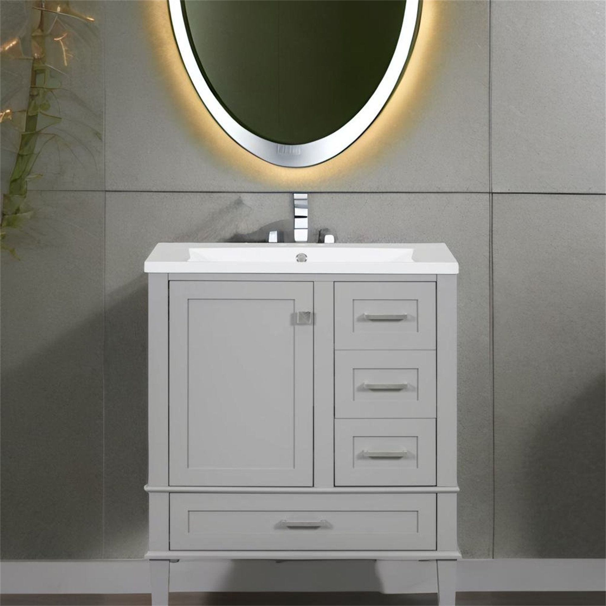Winston Porter 30 Free Standing Single Bathroom Vanity With Resin Top