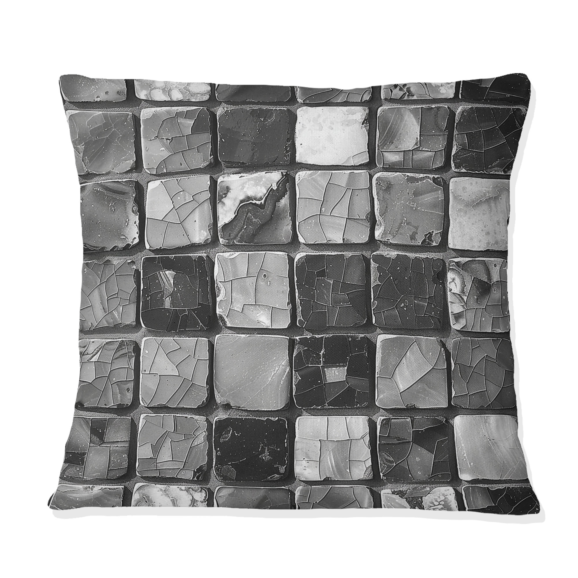 Design Art Grey Modern Mosaic Tile II - Modern Throw Pillow - Wayfair ...