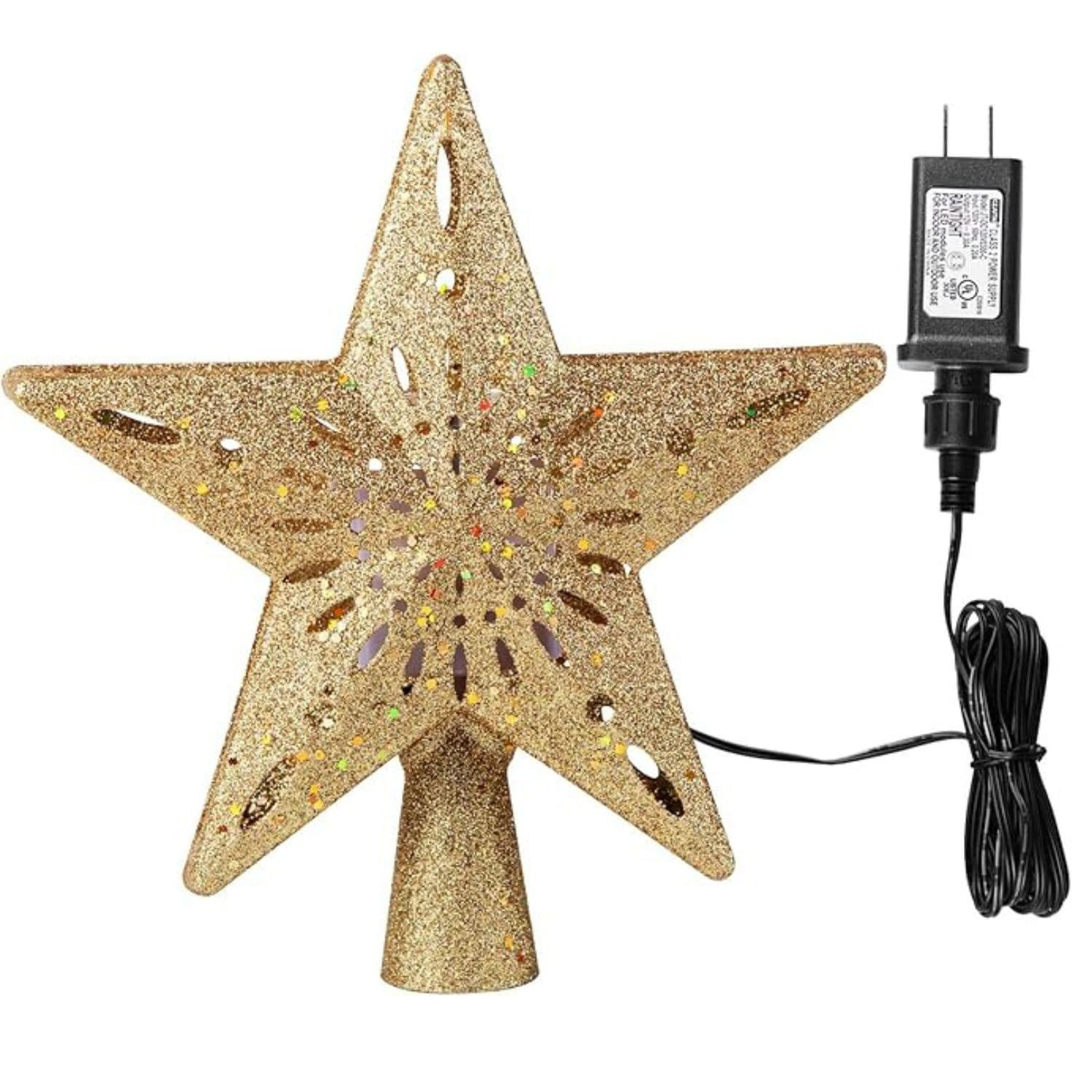 BOPWAY Christmas Star Topper with LED Snowflake Projector Lights | Wayfair