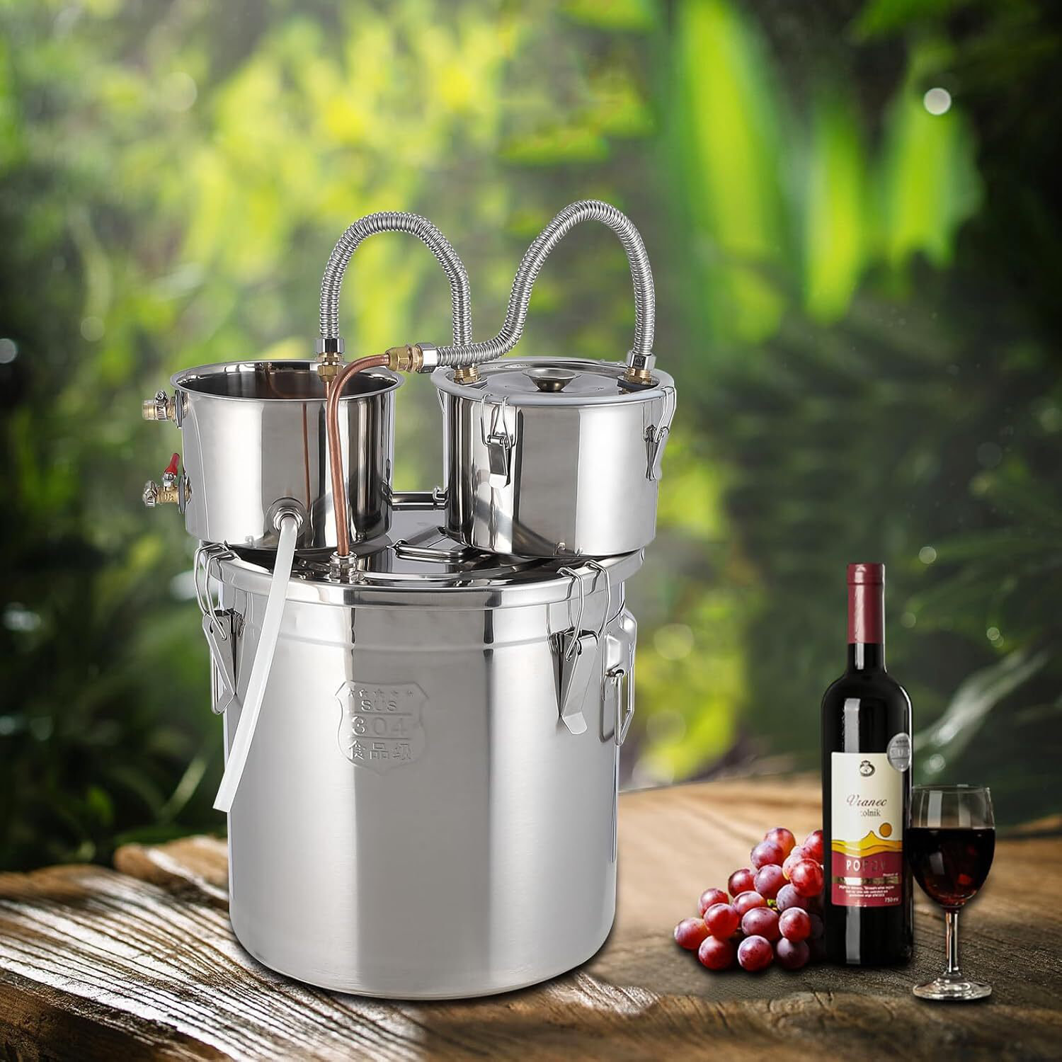 Zstar Stainless Steel Water Alcohol Distiller Kit, Built-In Thermometer ...