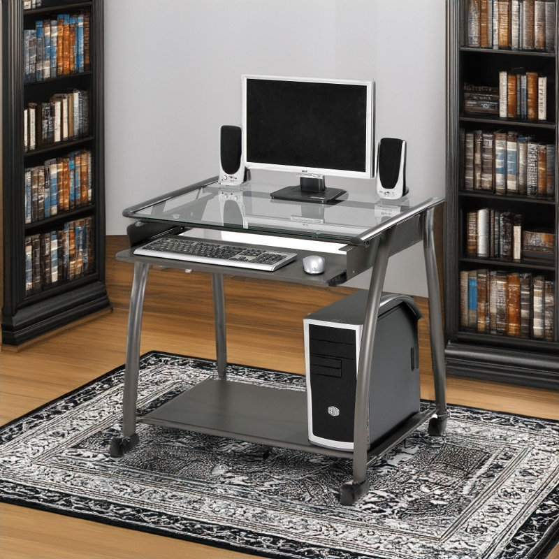 Symple Stuff Baillargeon Pewter Computer Desk & Reviews | Wayfair