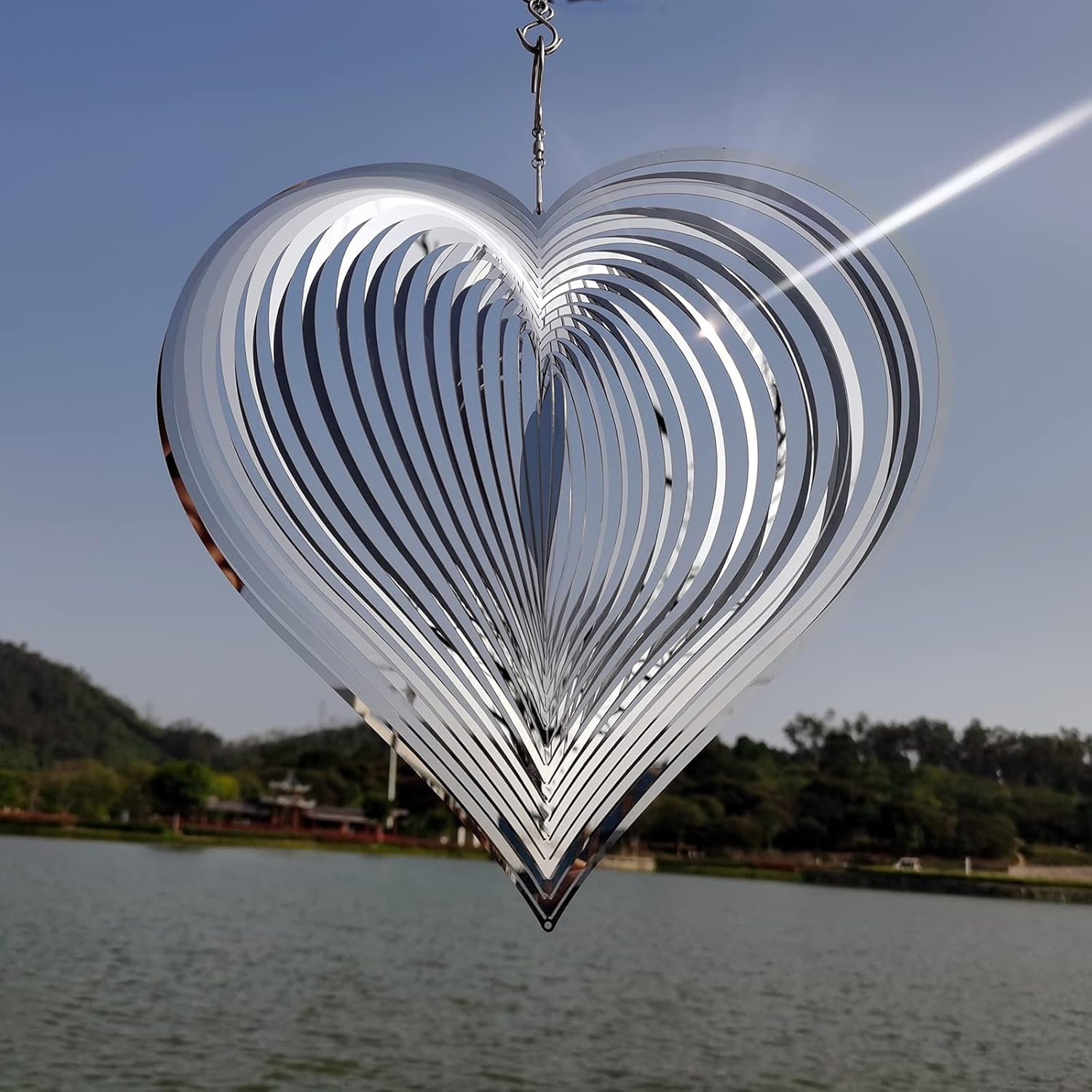 Ivy Bronx Heart Wind Spinner - Stainless Steel Garden Decoration With ...
