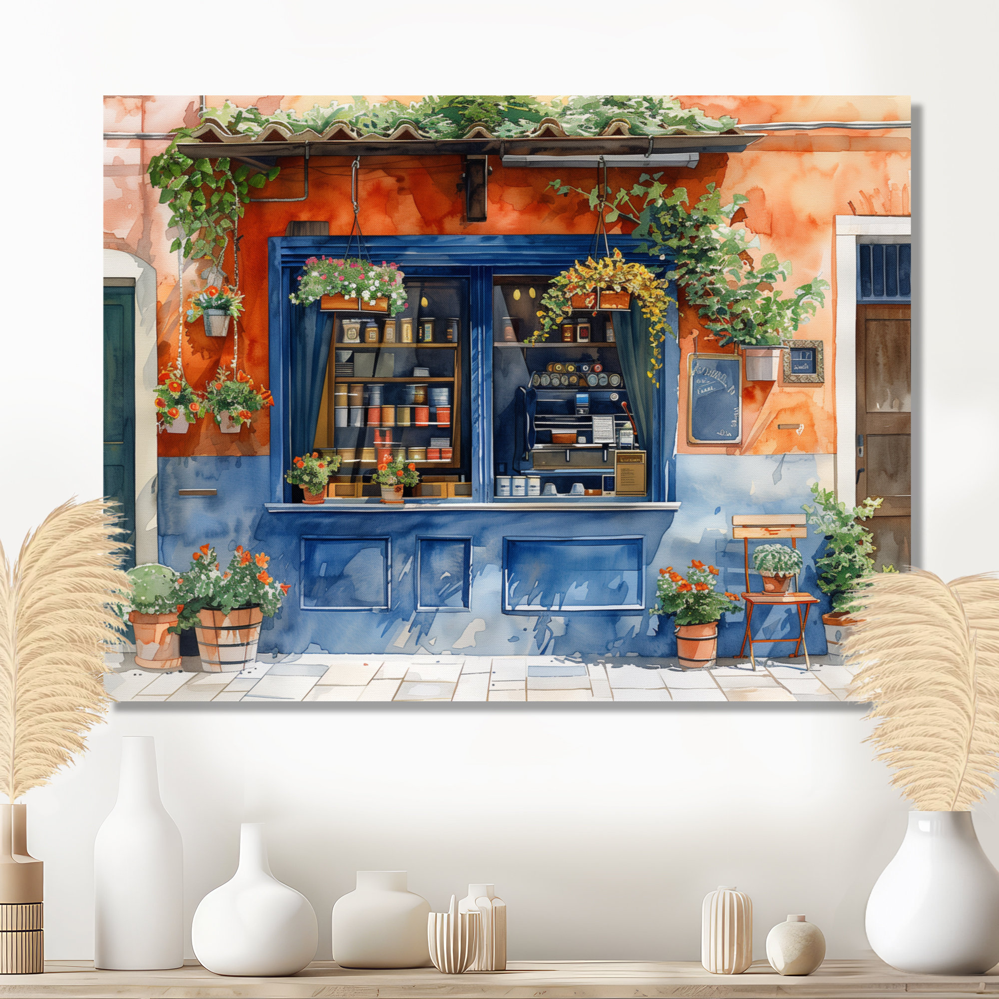 Winston Porter 'Green Blue Cozy Vintage Spring Shop In Italy - Stores ...