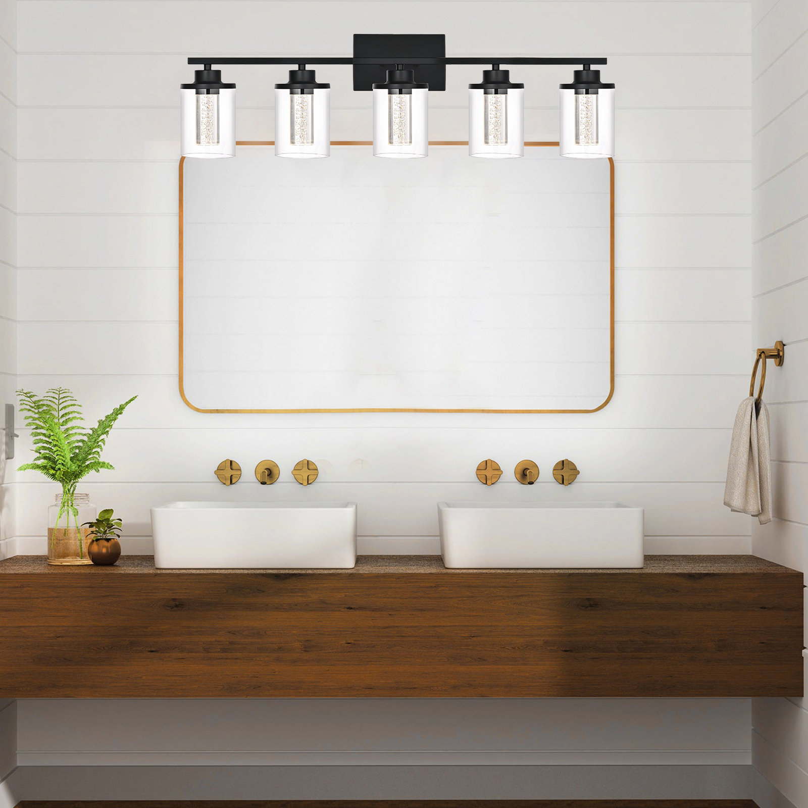 Ebern Designs LED Modern Bathroom Light Fixtures Over Mirror, 5-Light ...
