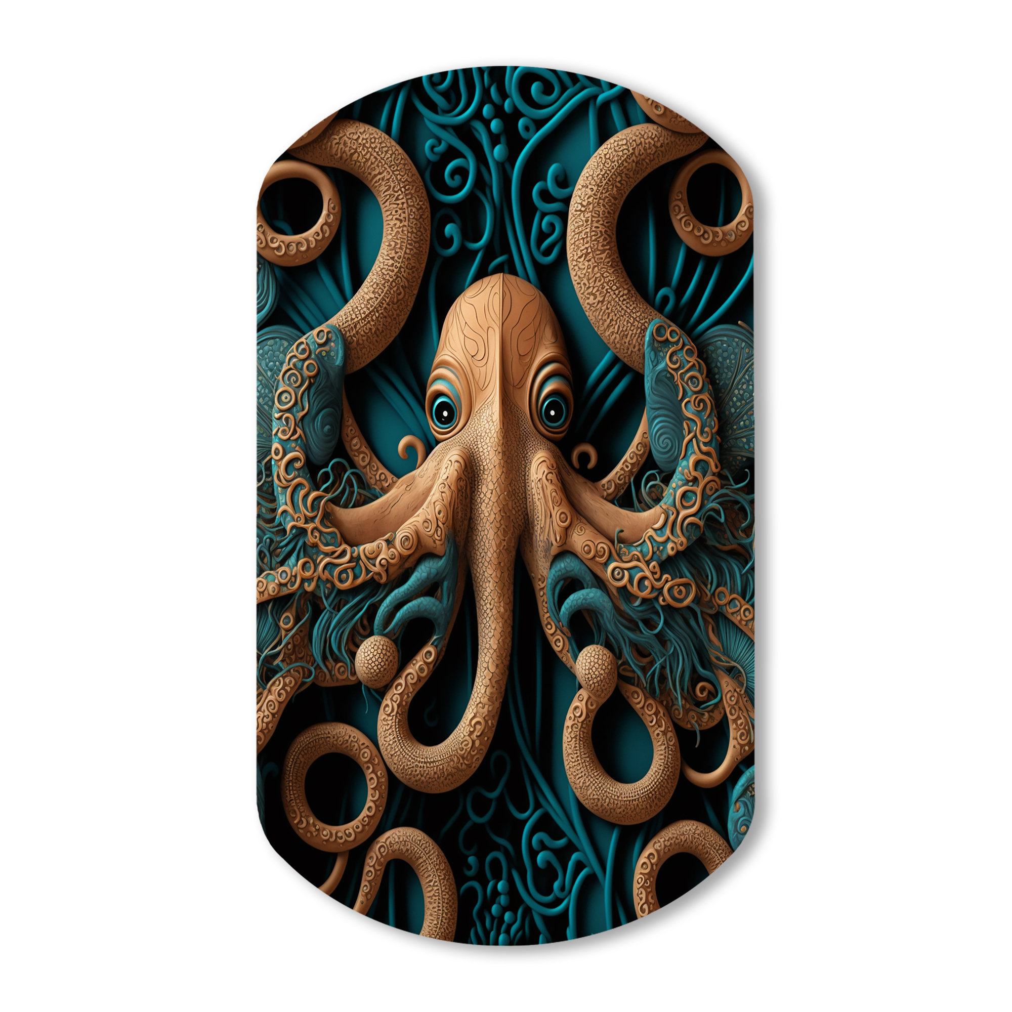 Design Art Majestic Otherworldly Octopus - Animal Octopus Cylinder ...