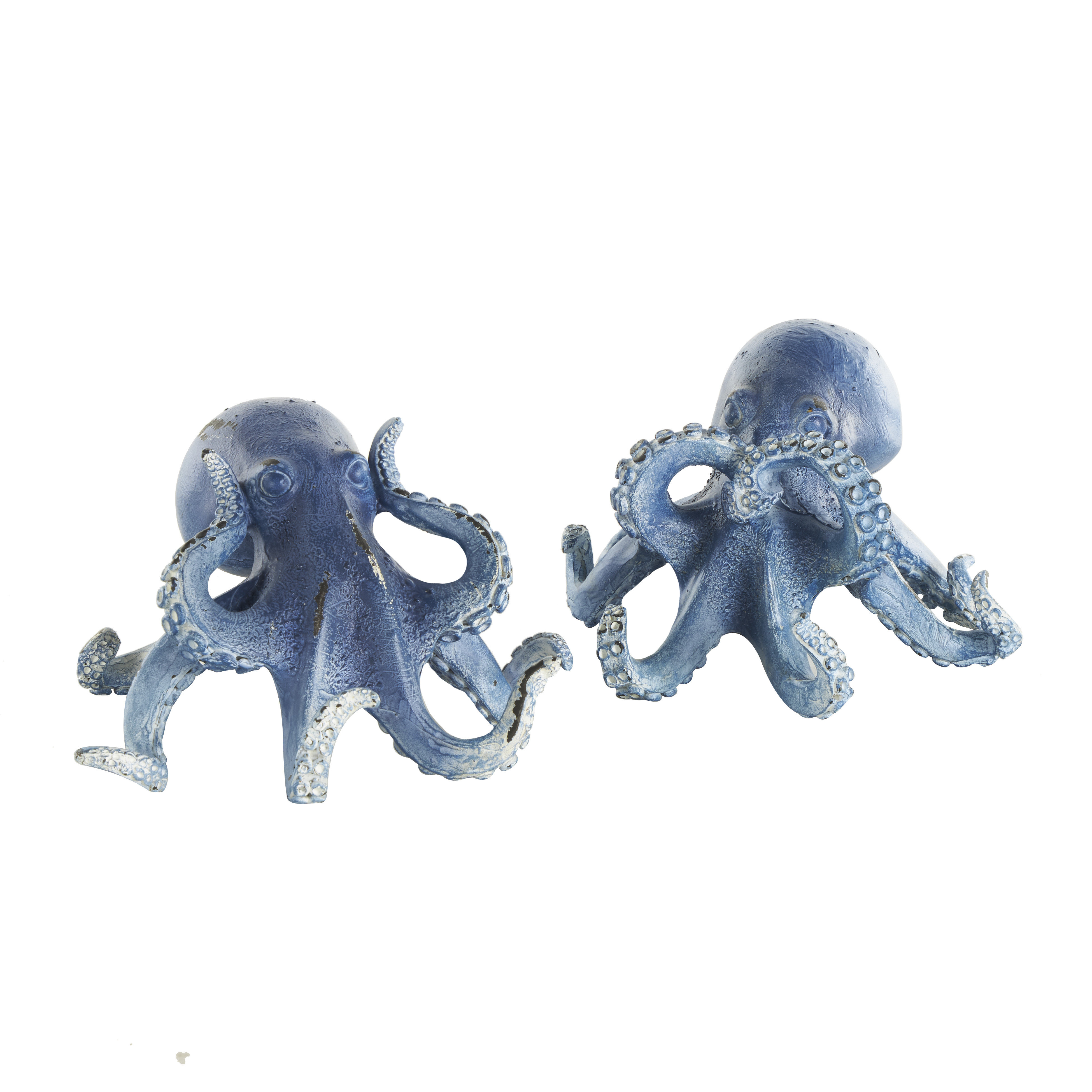 Highland Dunes Alheli Polystone Small Distressed Octopus Decorative ...