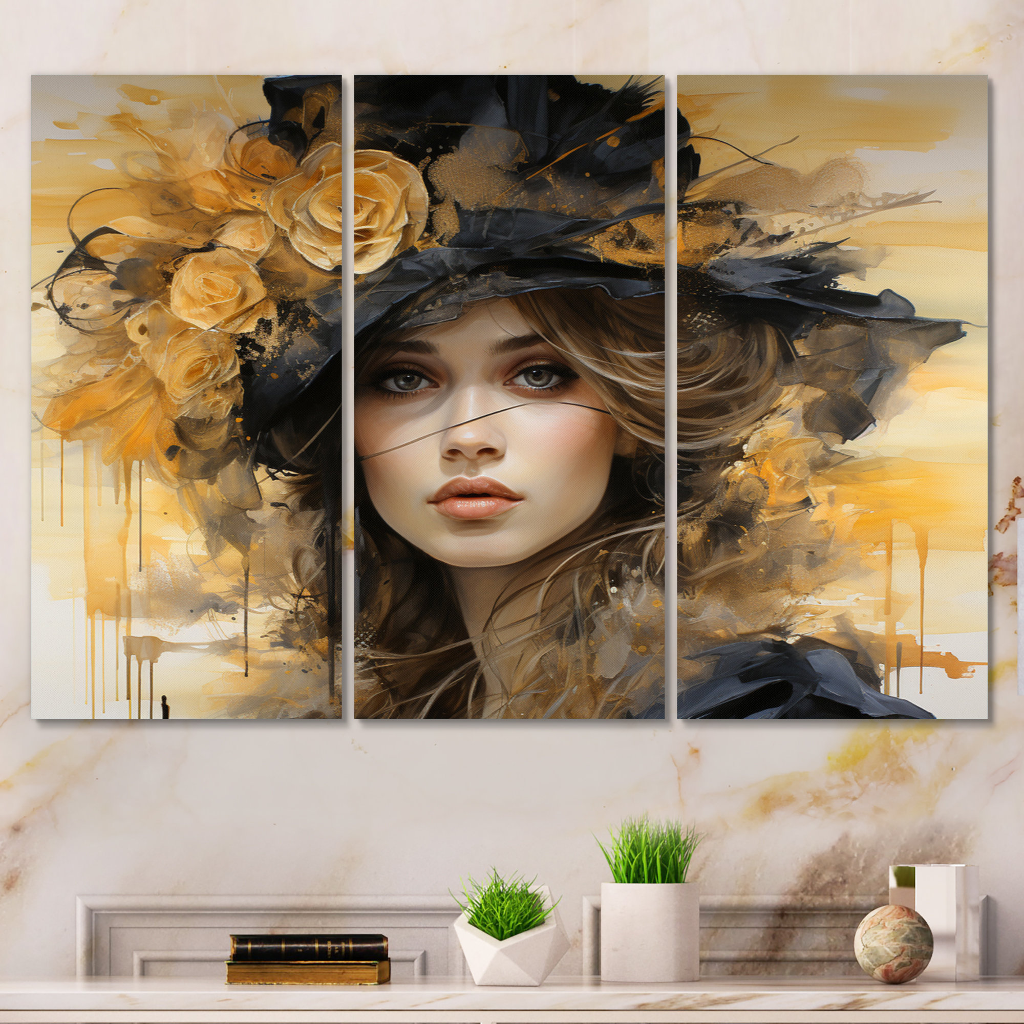 Winston Porter Glam Gilded Elegance Woman Portrait II On Canvas 3 ...