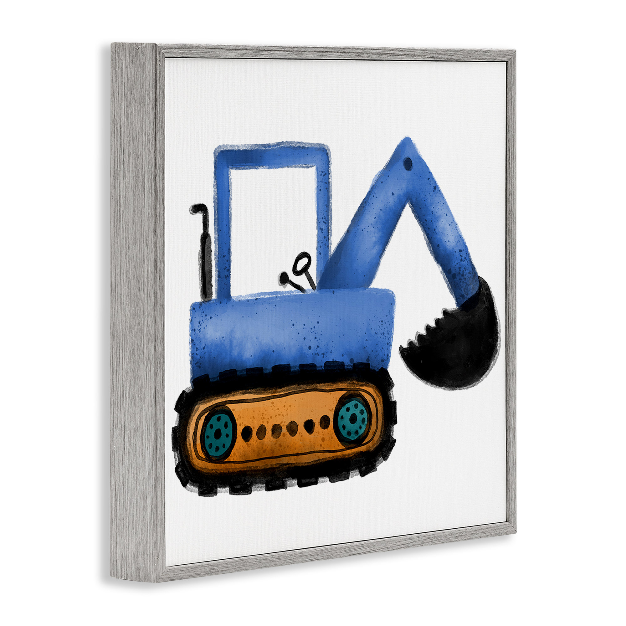 Dakota Fields Blue Simple Bulldozer Giclee Art by Elizabeth Medley | Wayfair