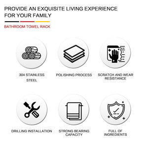 TOPCAN VANITY 10.2" Wall Mounted Towel Bar SUS304 Bathroom Hardware ...