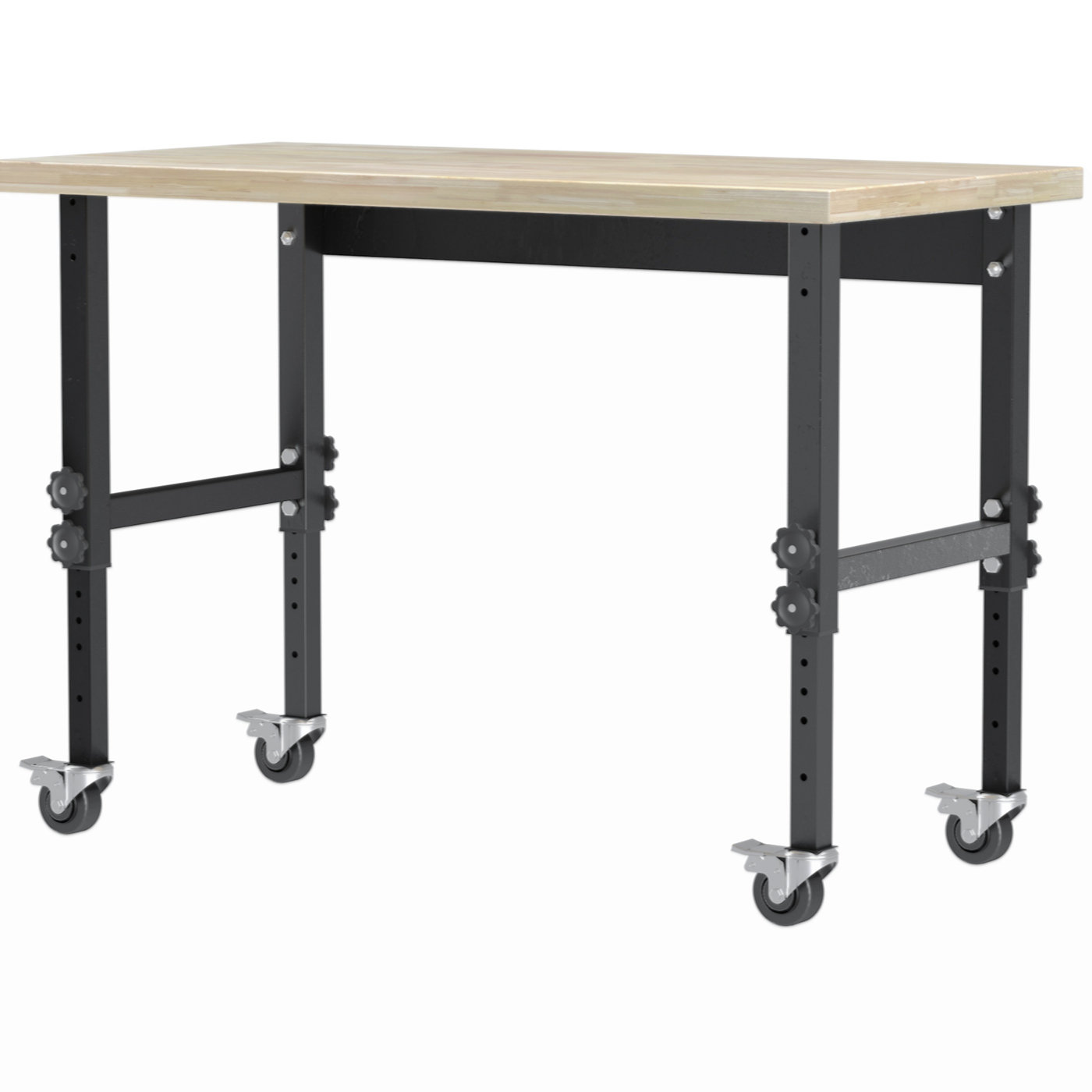 17 Stories HOMCOM " Work Bench With Height Adjustable Legs, Bamboo ...