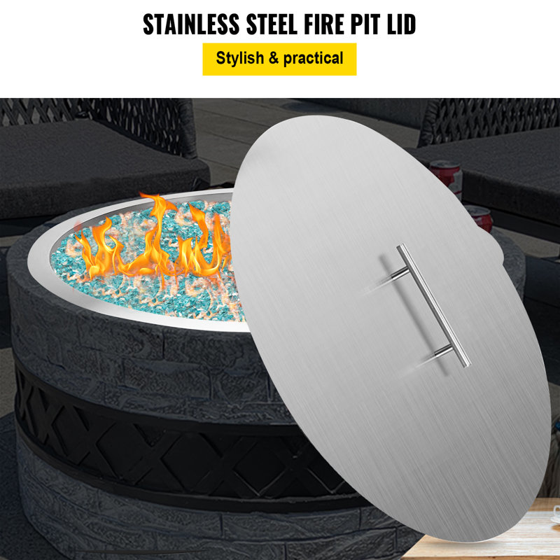 VEVOR 20'' Round Stainless Steel Fire Pit Lid | Wayfair