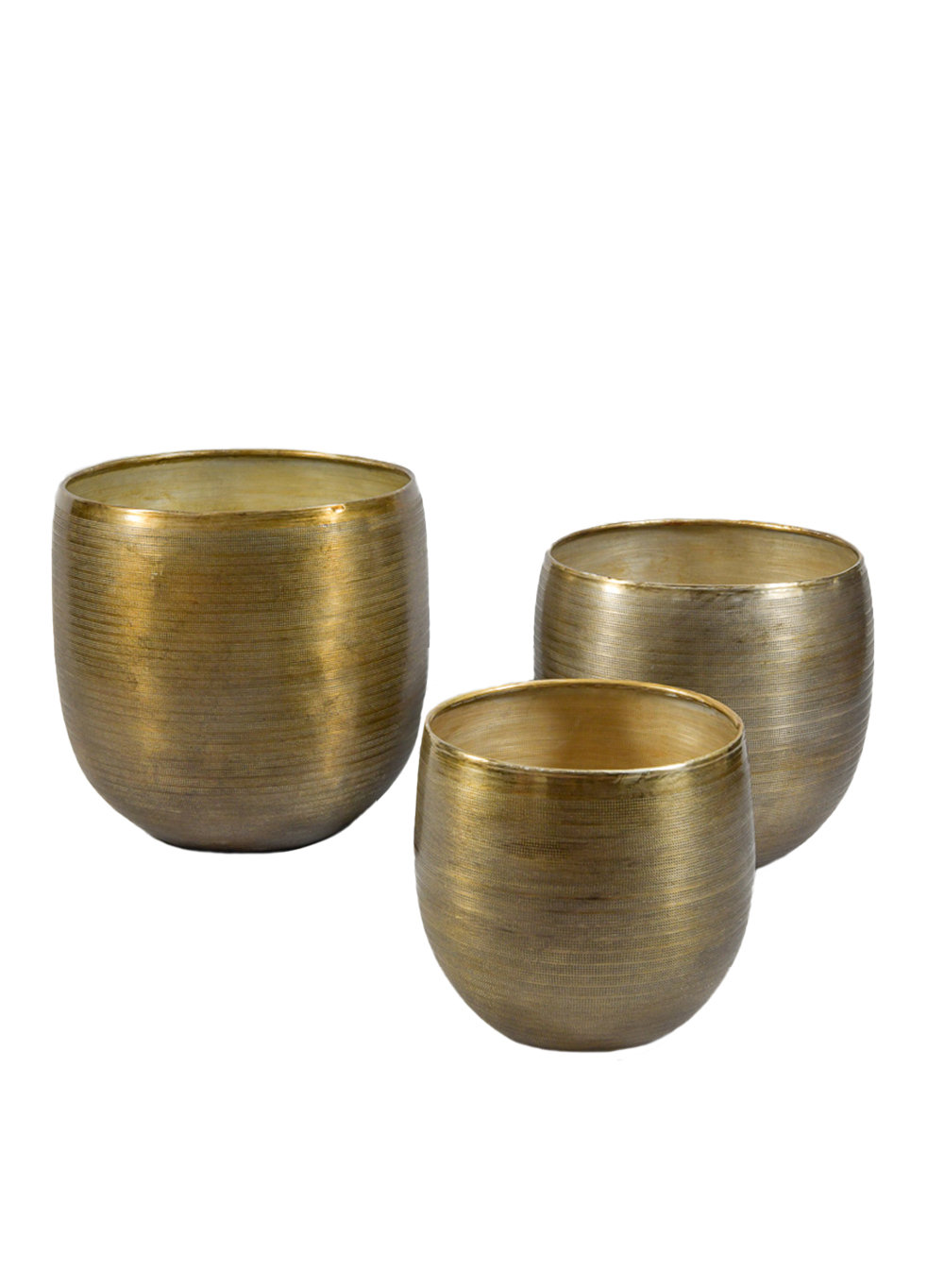 Mercer41 Brass-Toned Aluminum Cachepot Planters, Handcrafted In India ...