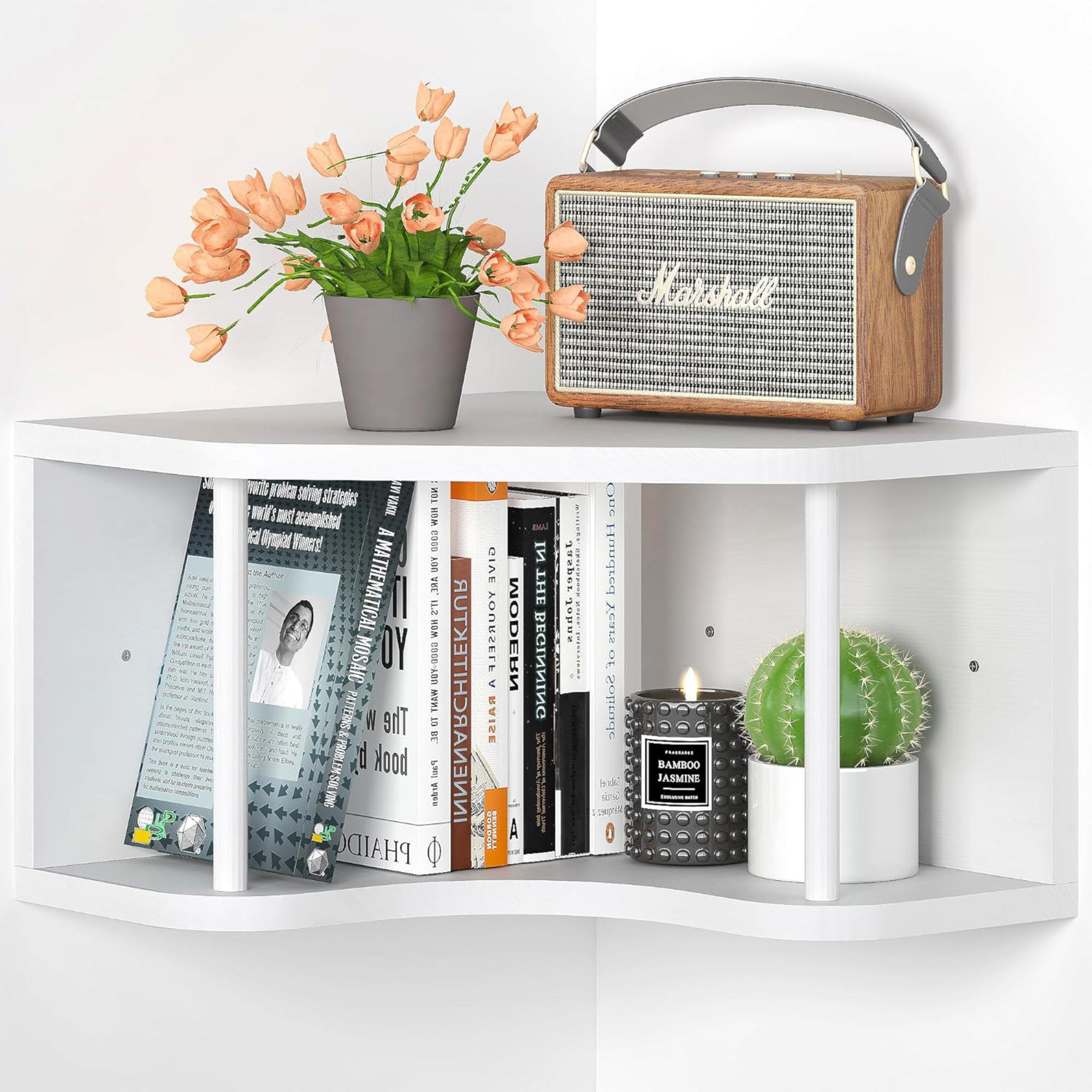 Latitude Run® Helny Octagon Pine Corner Shelf | Wayfair