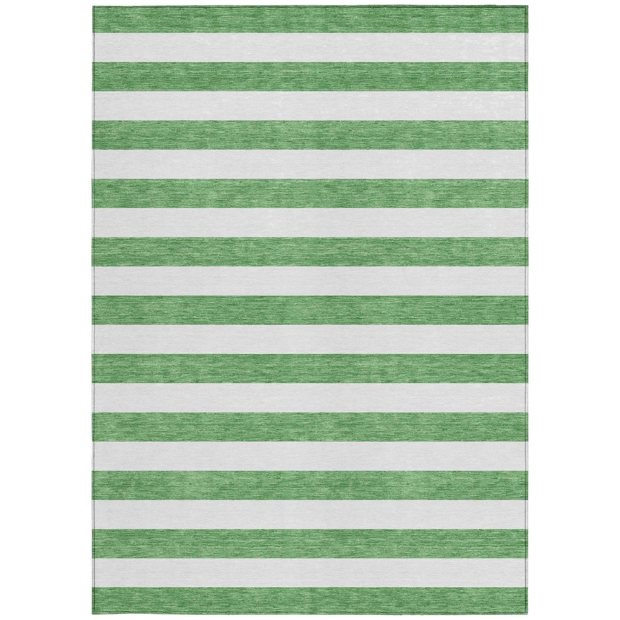 HomeRoots 10' X 14' Green and White Striped Washable Indoor Outdoor ...