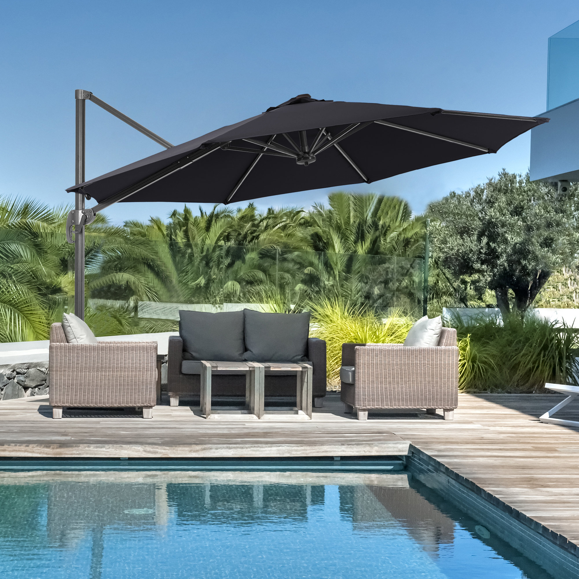 Arlmont & Co. Rocca 132'' Cantilever Umbrella | Wayfair