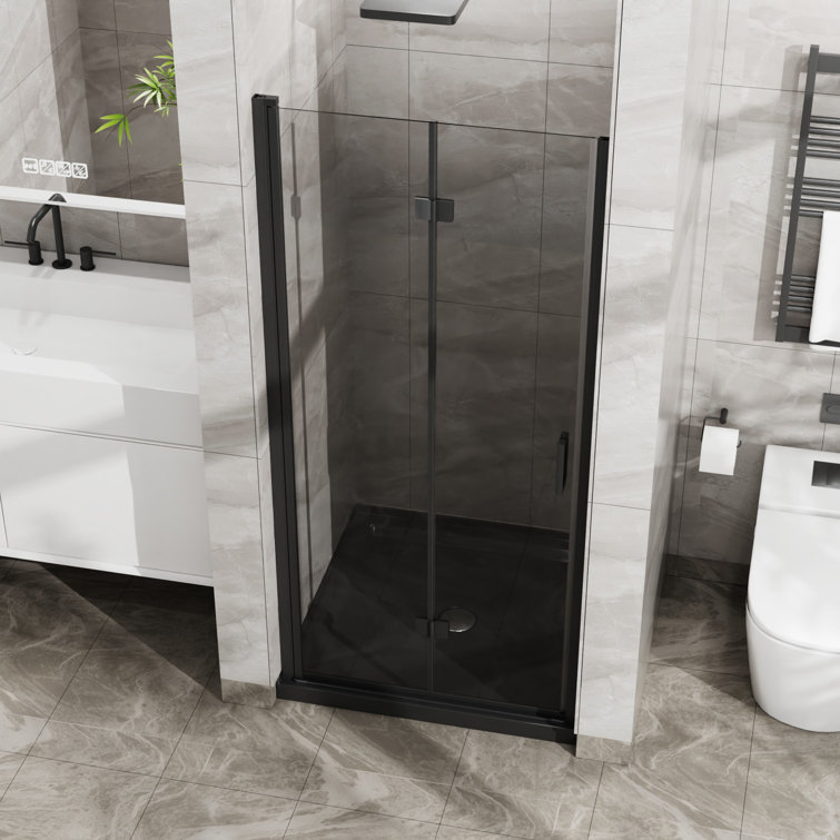 VENUE INDUSTRIES, LLC 34"W x 72"H Bifold Frameless Glass Shower Door ...