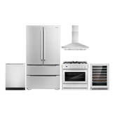 Cosmo 3 Piece Kitchen Appliance Package with French Door Refrigerator ...