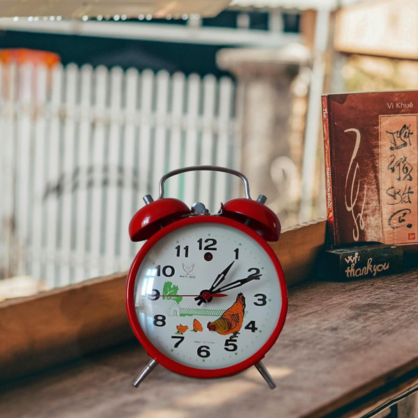 Brambly Cottage Analog Quartz Movement / Crystal Alarm Tabletop Clock ...