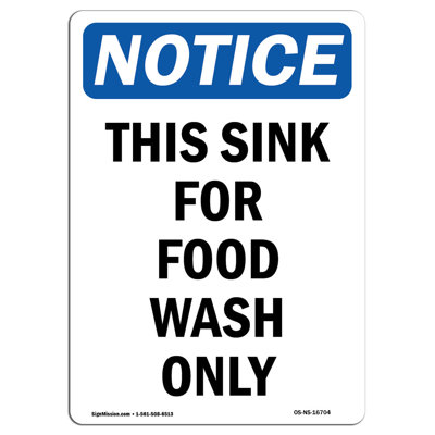 SignMission This Sink for Food Wash Only Sign | Wayfair