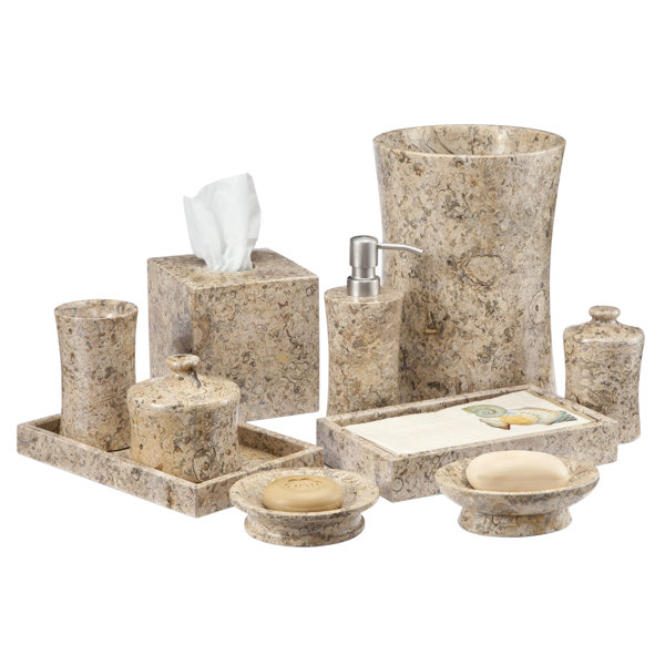 Fleur De Lis Living Edinburgh Fossil Stone 10 Piece Bathroom ...