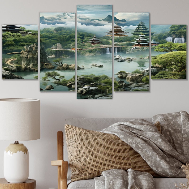 Design Art Asian Art Natures Harmony II - Asian Metal Art Print Set ...