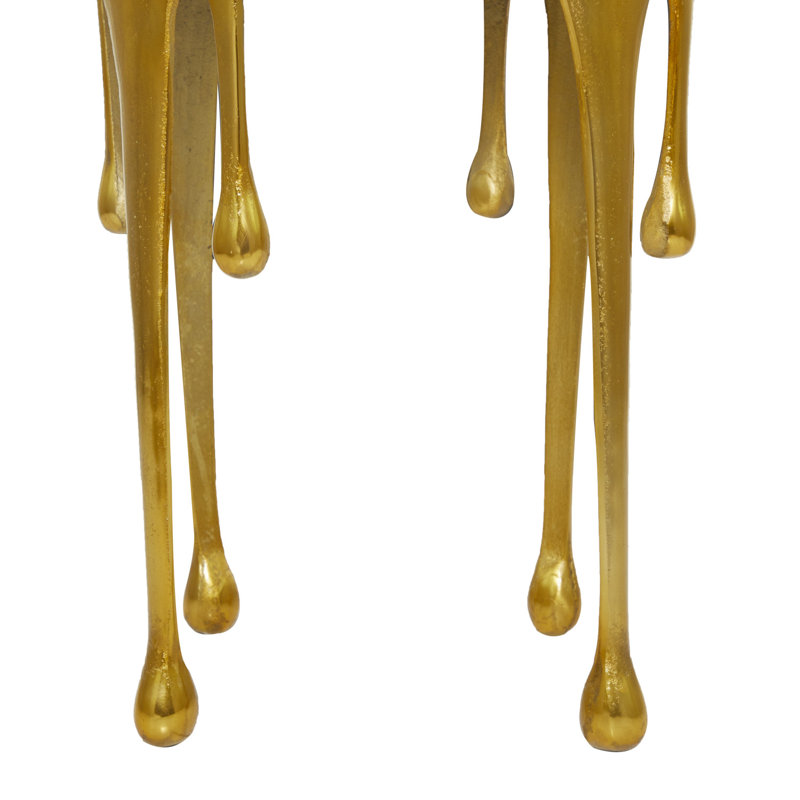 Langley Street® Aluminum Metal Melting Drip Side End Accent Table with ...