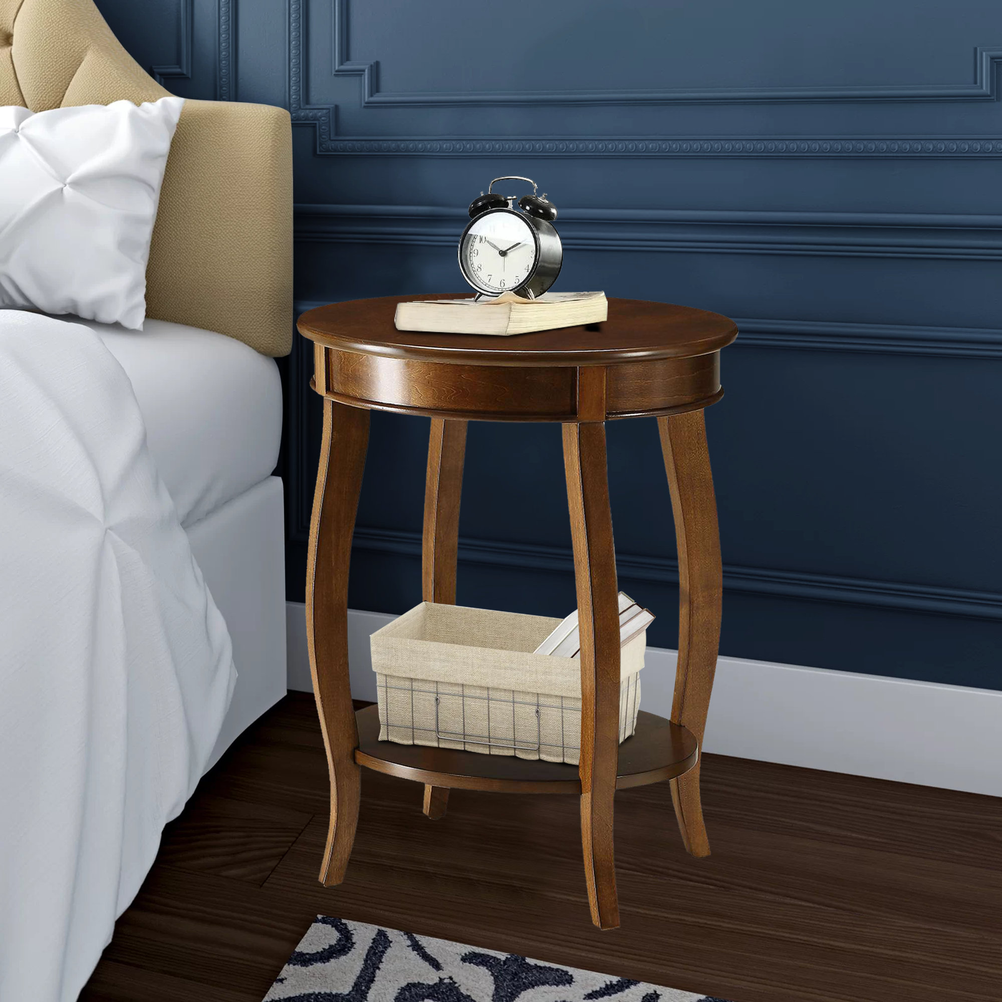 Red Barrel Studio® 24 Inch Tall Solid Wood End Table Cabriole Leg Side ...