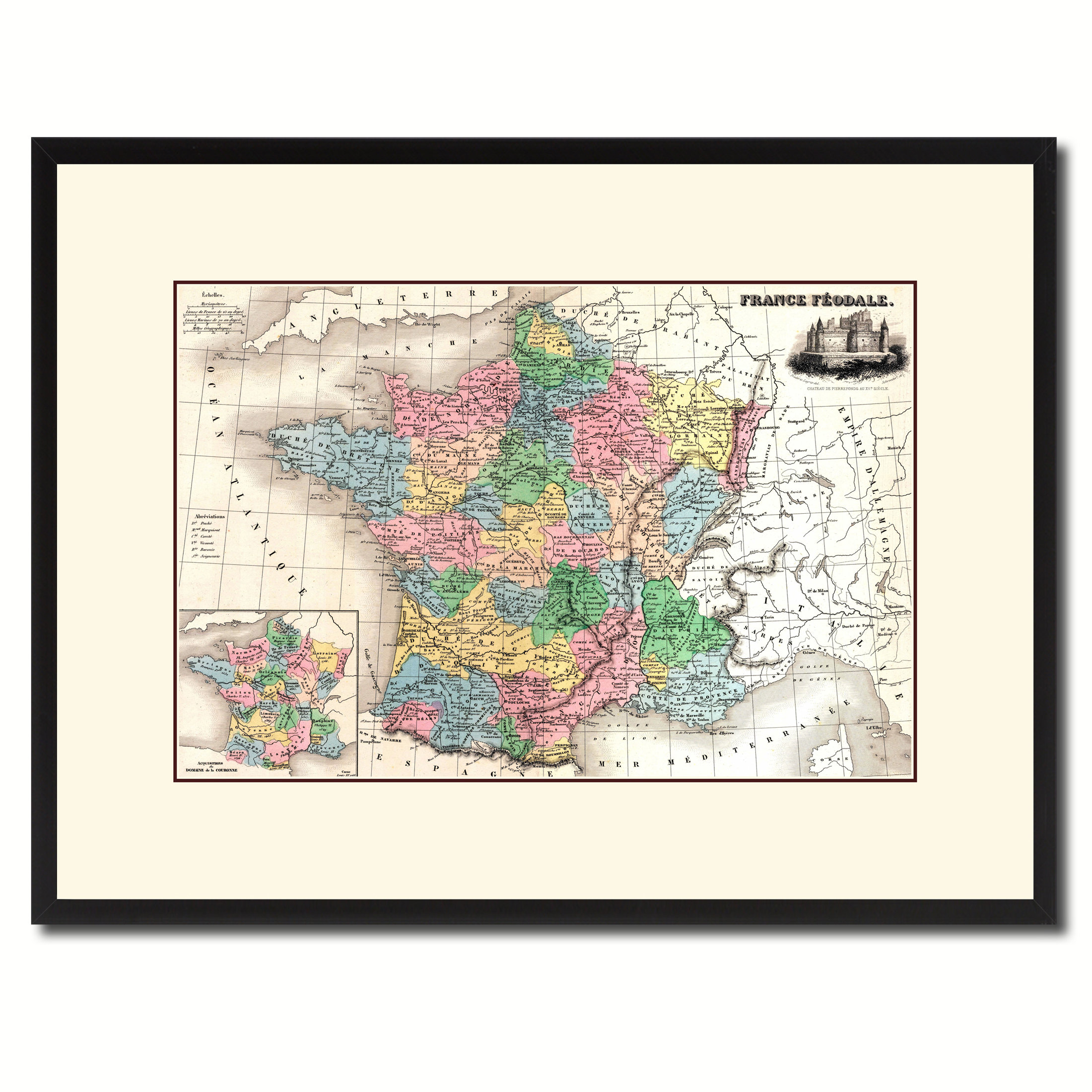17 Stories Medieval France Crusades Vintage Antique Map Wall Art, 28x37 ...