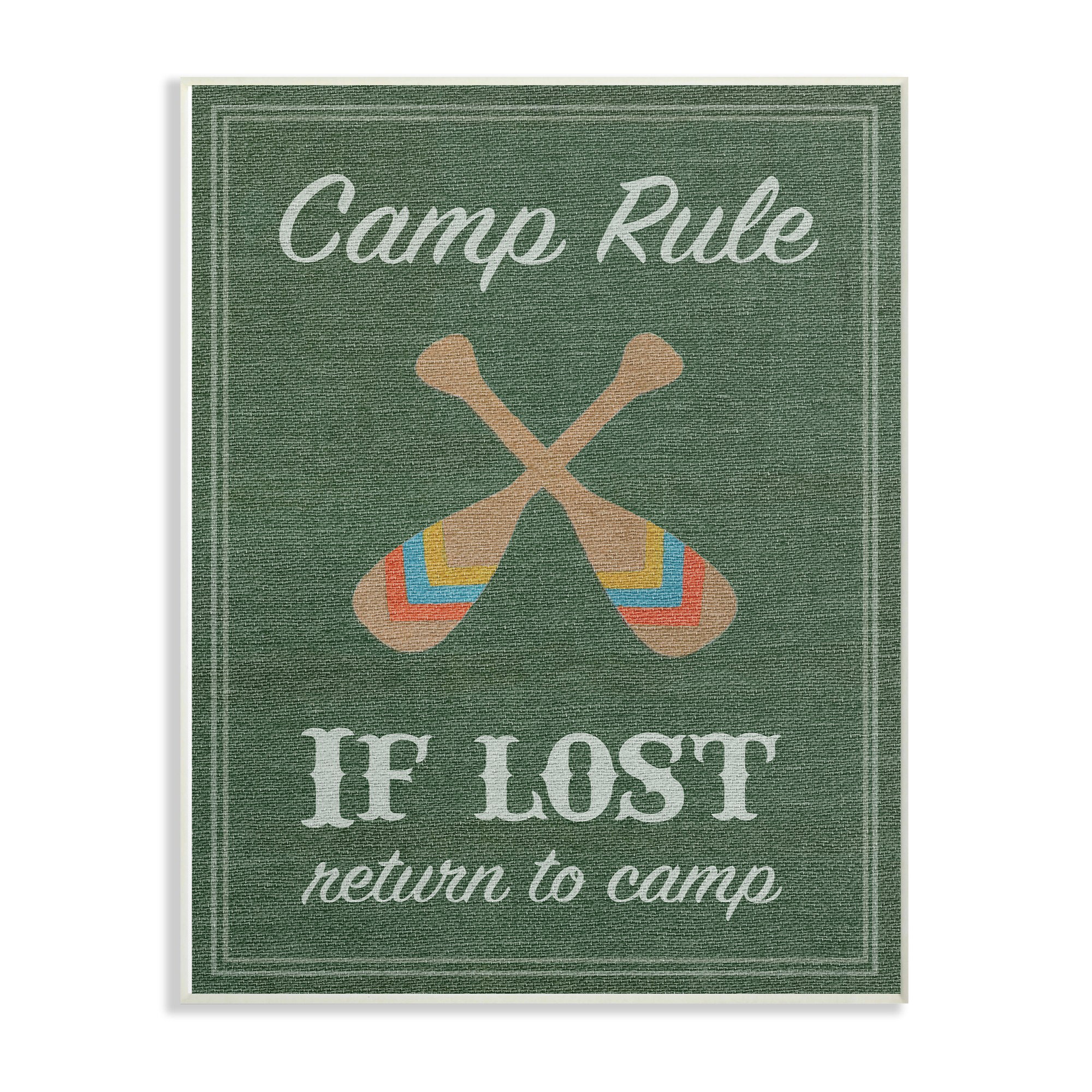 Harriet Bee 'Camp Rule Oars Green' Textual Art | Wayfair