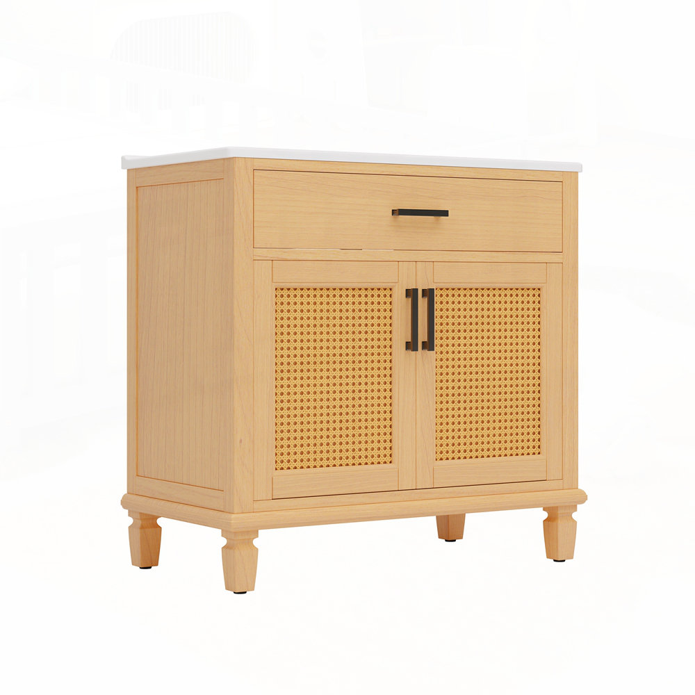 Bay Isle Home™ Modern Rattan Bathroom Vanity with Premium Features and ...