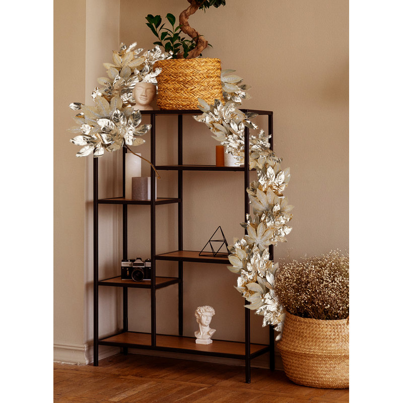 The Holiday Aisle® Large Gold Leaf Garland, Decorative Gold Garland for ...