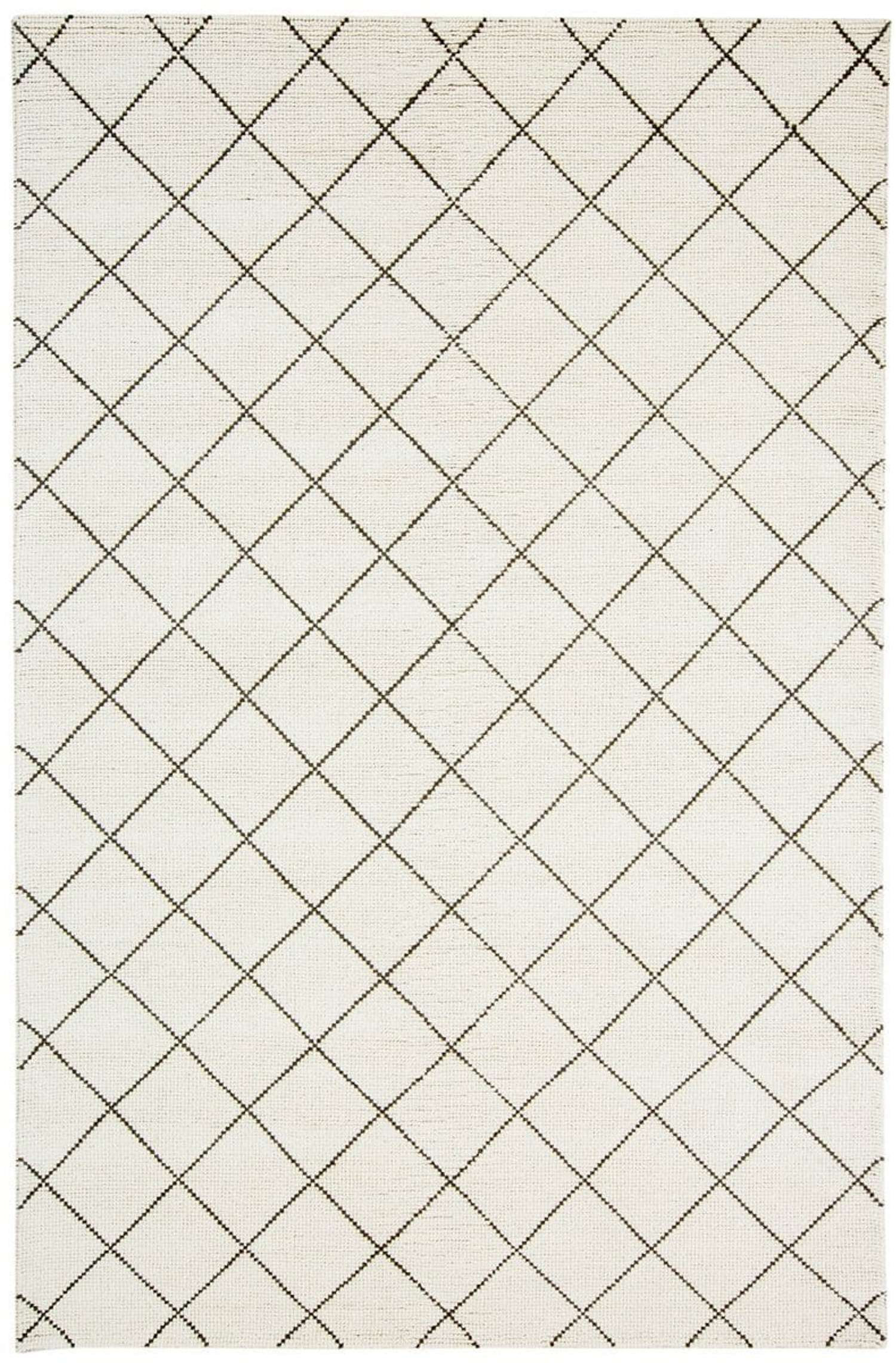 Latitude Run® Ada Ivory Diamond Pattern Wool Rug | Wayfair