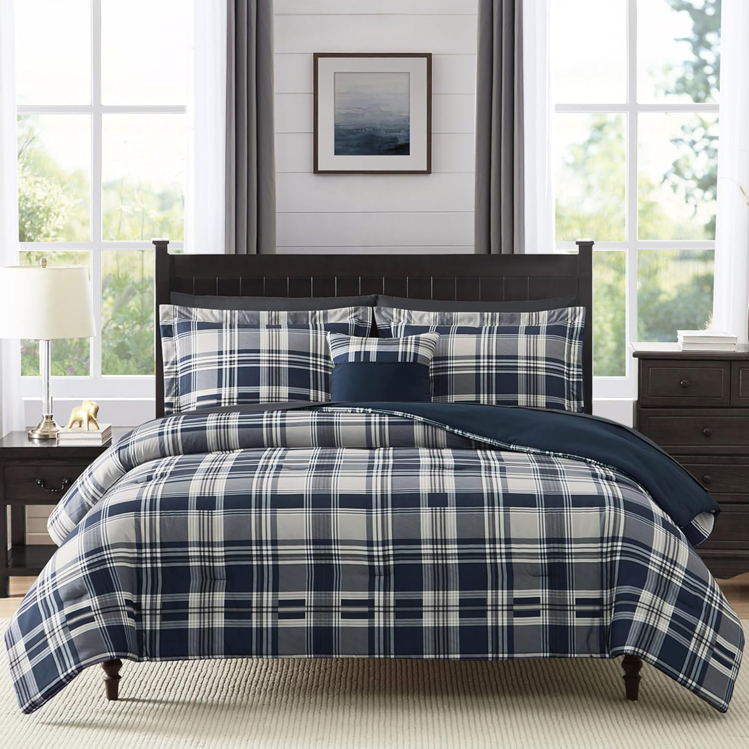 Frekra Plaid Design Comforter Set 7 Pieces | Wayfair