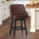 Red Barrel Studio® Chela Upholstered Button-Tufted Barstool with Solid ...