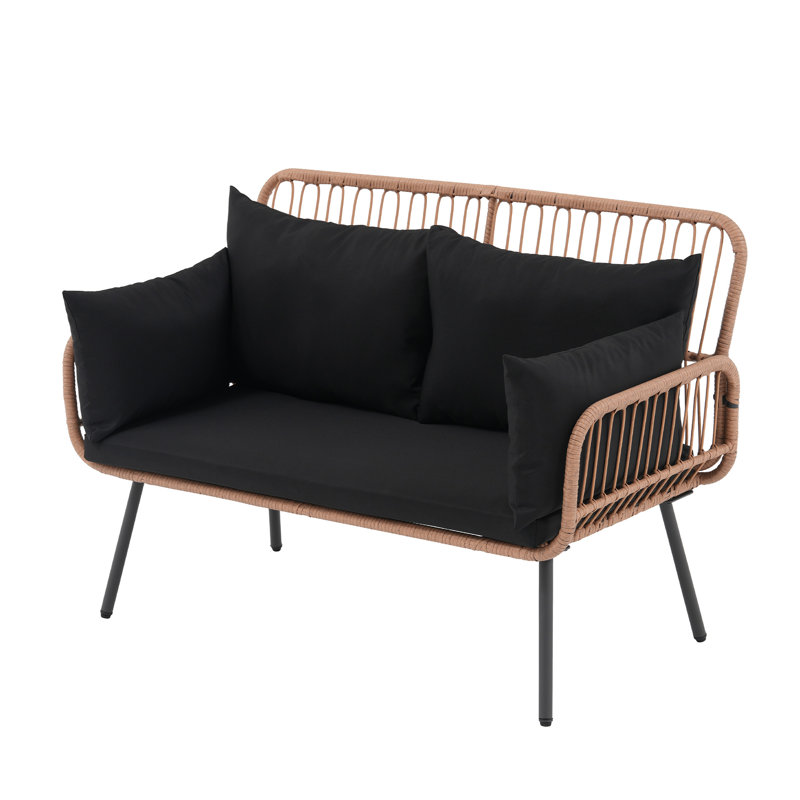 George Oliver Outdoor Rattan Loveseat & Reviews | Wayfair