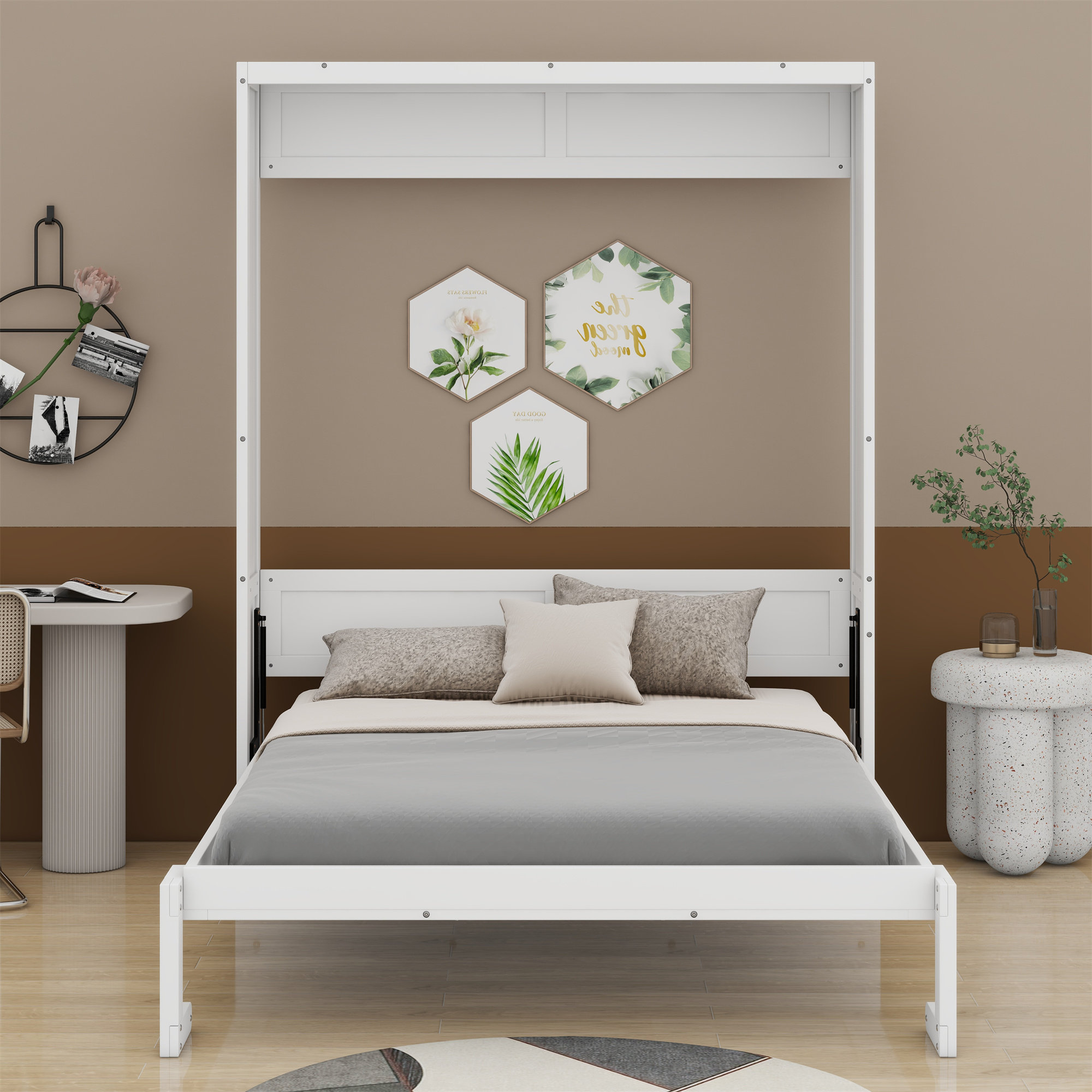 Red Barrel Studio® Murphy Bed Folding Wall Bed With Desk Combo Perfect ...