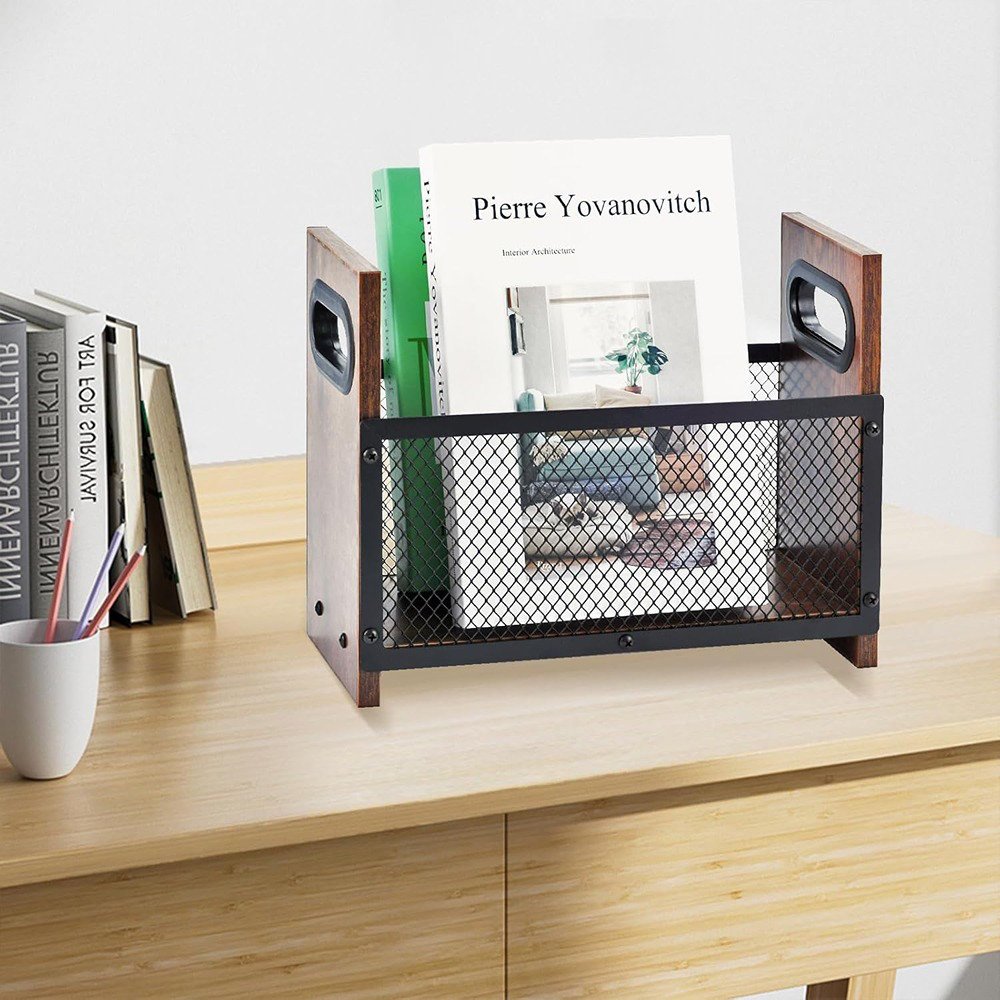 17 Stories Magazine Holder, Desktop Magazine Rack File Holder Organizer ...