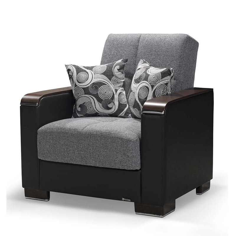 Orren Ellis Nadler X Fabric Upholstered Convertible 3-in-1 Sleeper Arm ...