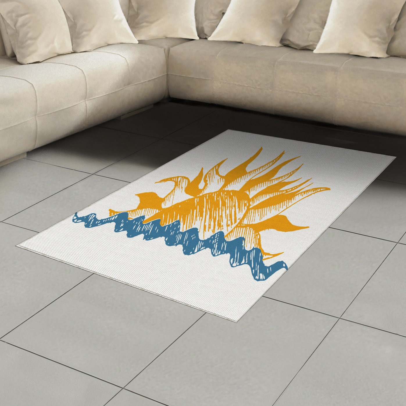 East Urban Home Modern High Density Long Fiber Poly Threads Decorative ...