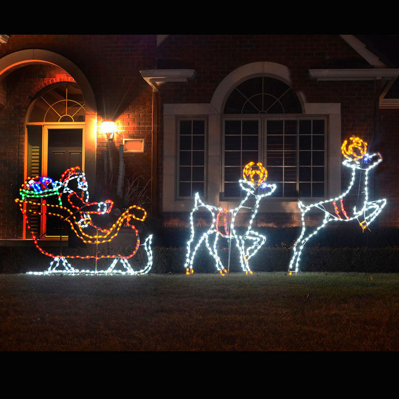 The Holiday Aisle® Santa in Sleigh LED Light & Reviews | Wayfair