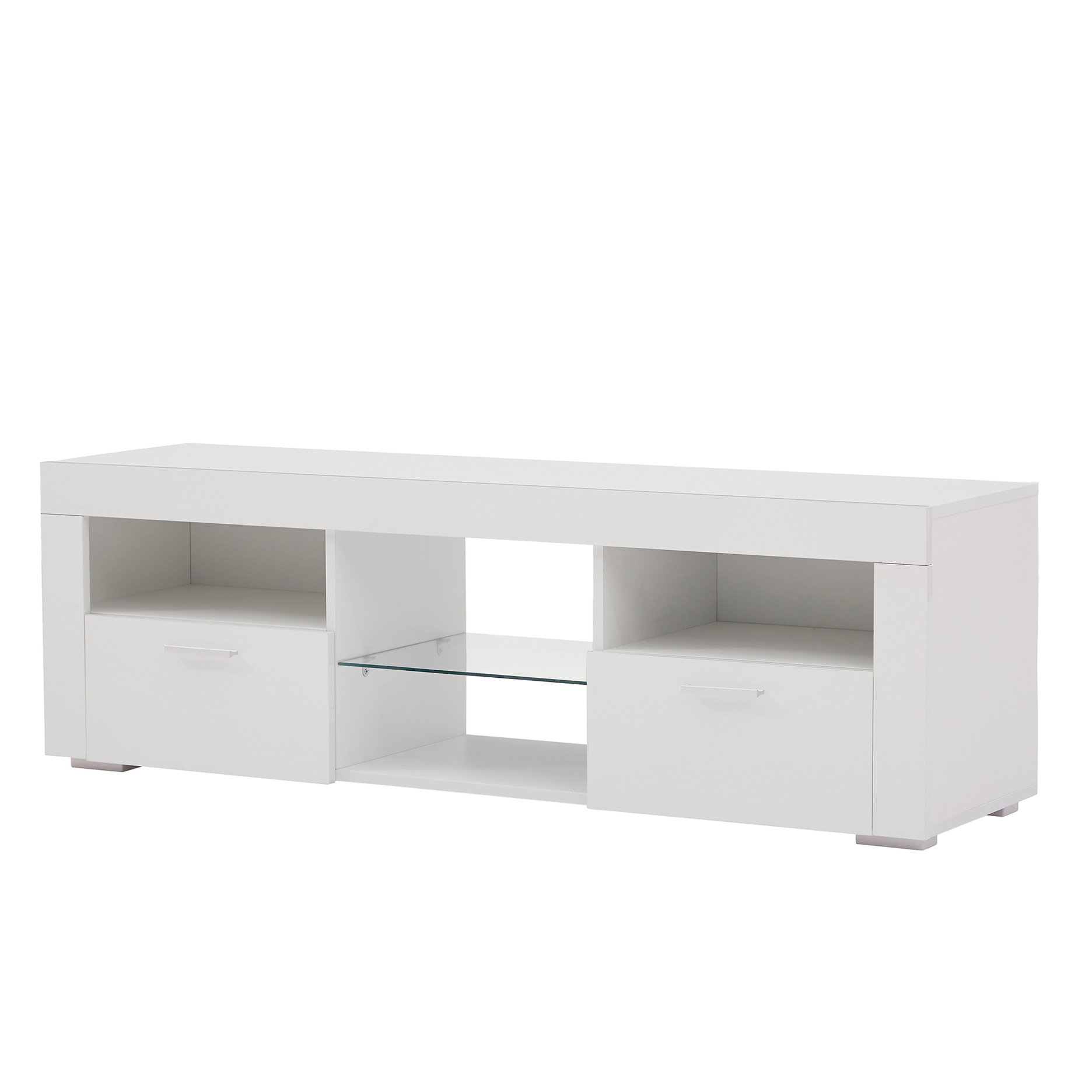 Wrought Studio™ Modern White Tv Cabinet With Led - High Glossy Finish ...