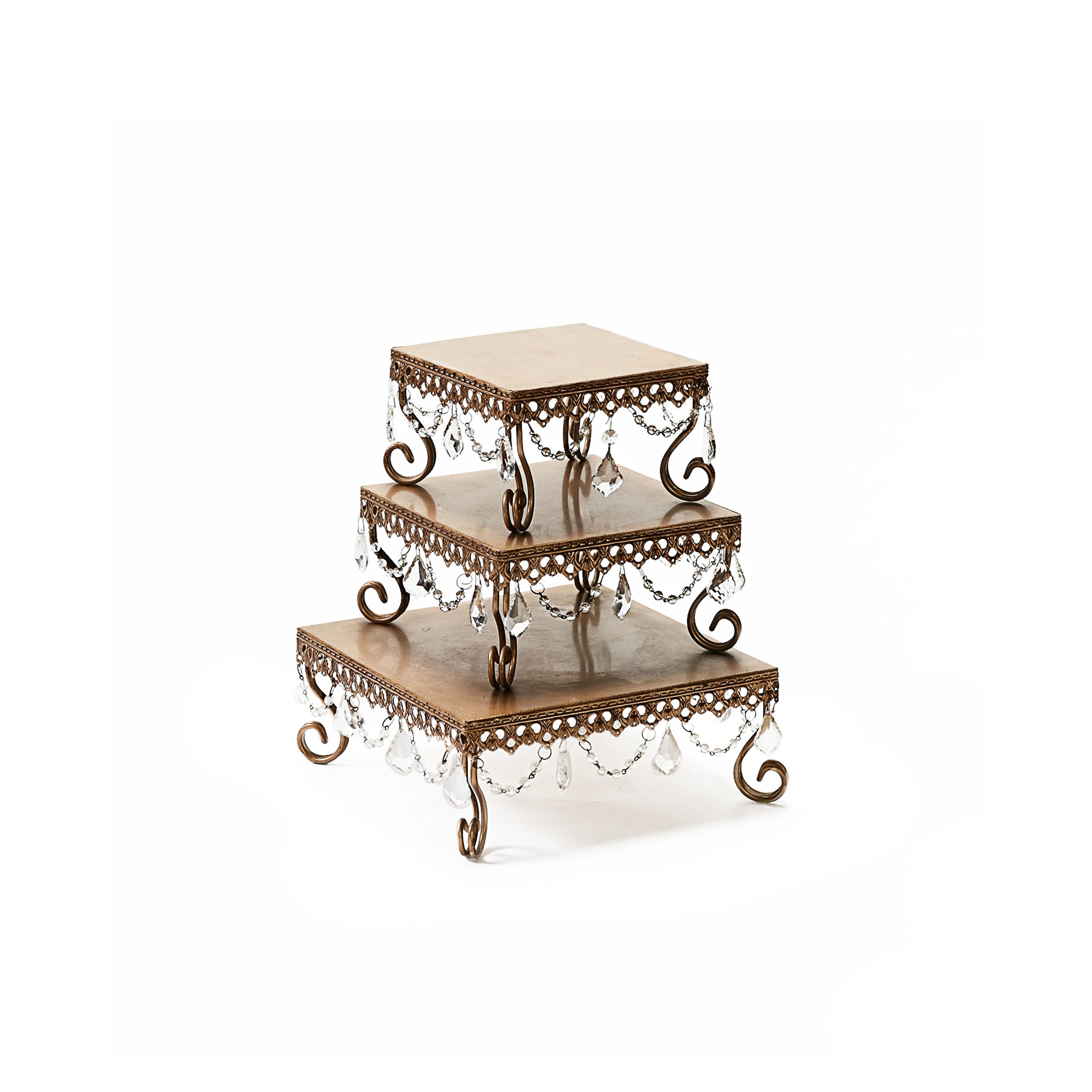 Fleur De Lis Living Putney Chandelier Loopy Dessert 3 Piece Cake Stand ...
