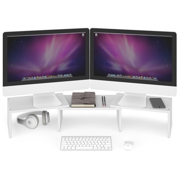 Ballucci Ergo Dual Monitor Stand and Desk Organizer & Reviews | Wayfair