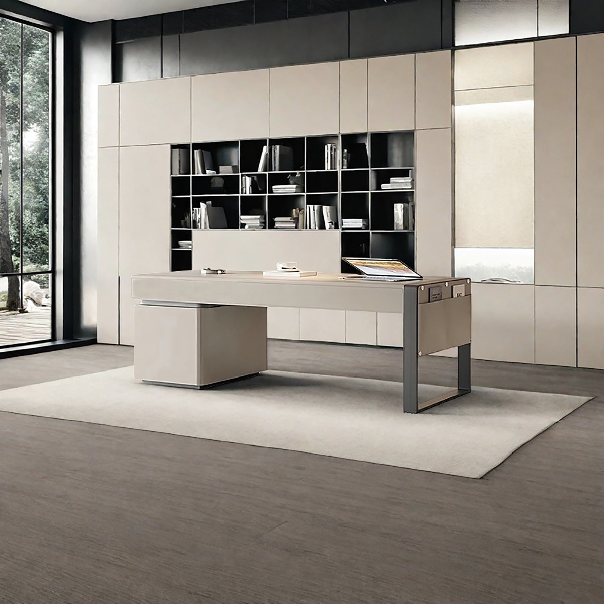 Tha Dream Team Modern Premium Saddle Leather Office Desk | Wayfair