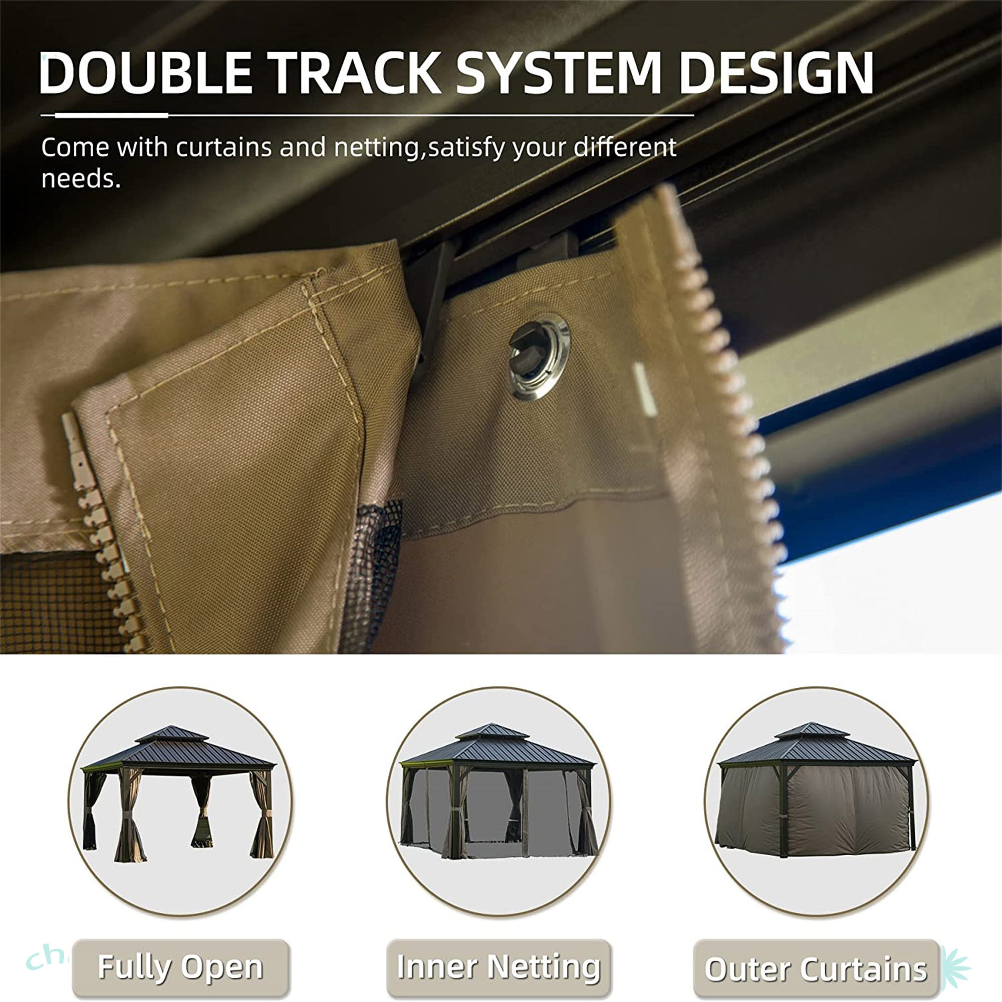 Arlmont & Co. Outdoor Aluminum Frame Canopy With Galvanized Steel ...