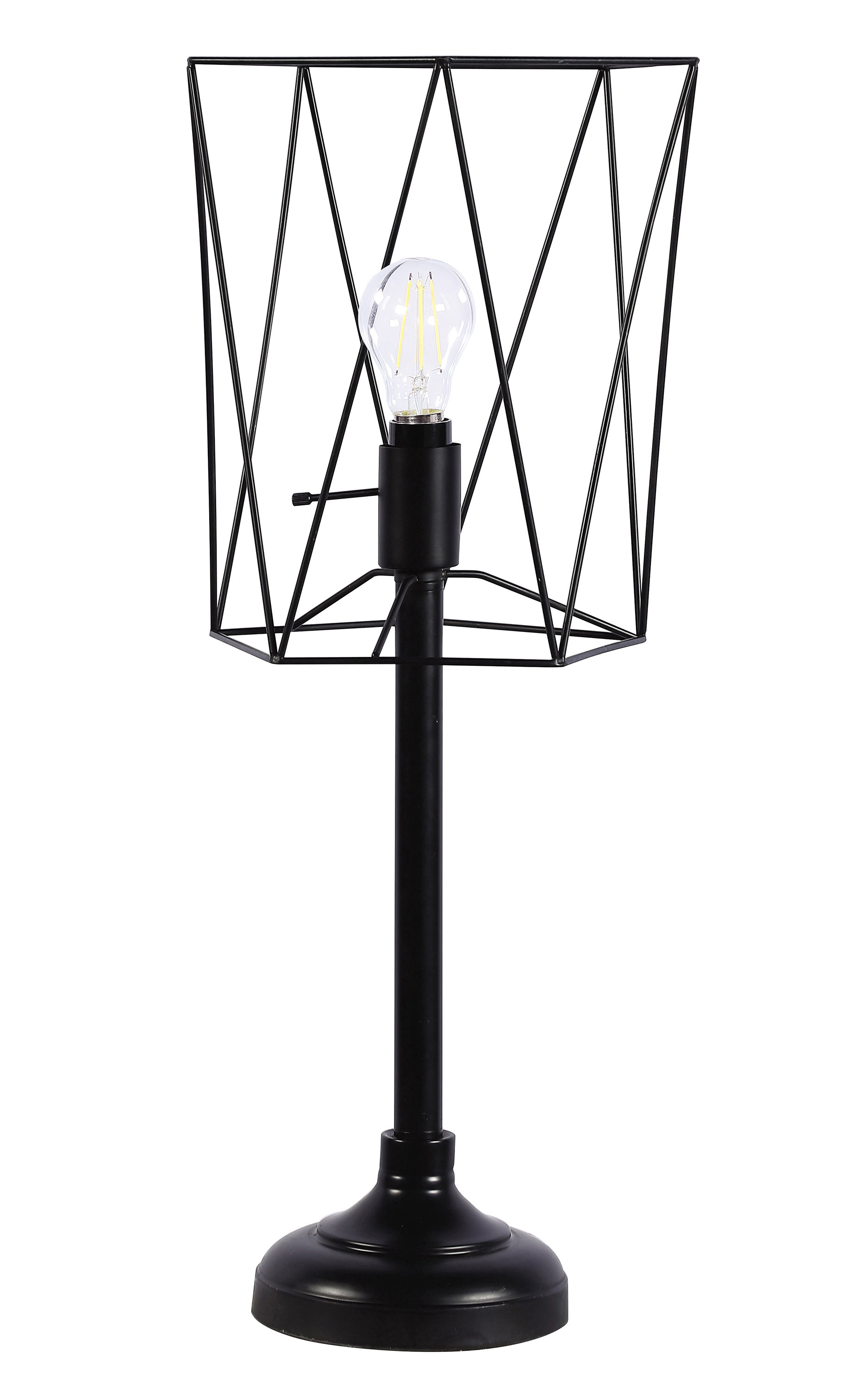 17 Stories Mayfield Metal Slender Torch Table Lamp Black | Wayfair